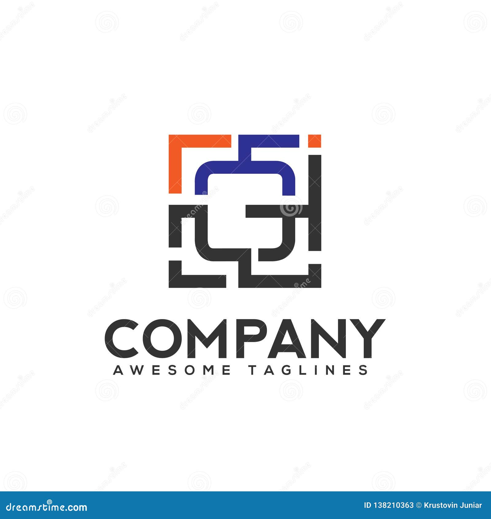 Square color letter G logo stock vector. Illustration of color - 138210363