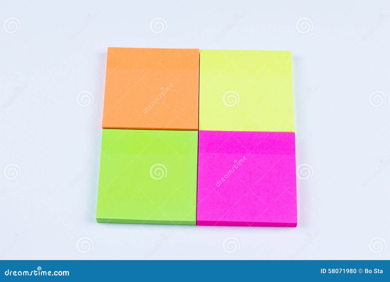 Square of Colored Sticky Notes Stock Photo - Image of management, green ...