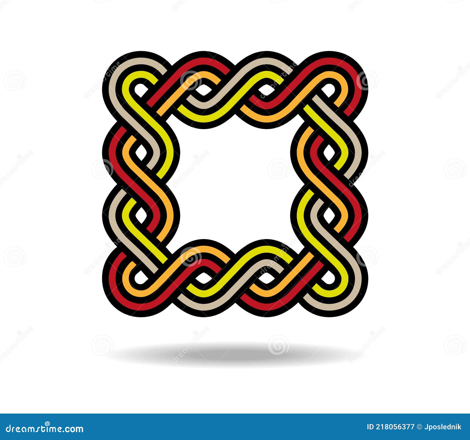 Square Colorful Celtic or Greek Pattern Woven from Three Lines Stock ...
