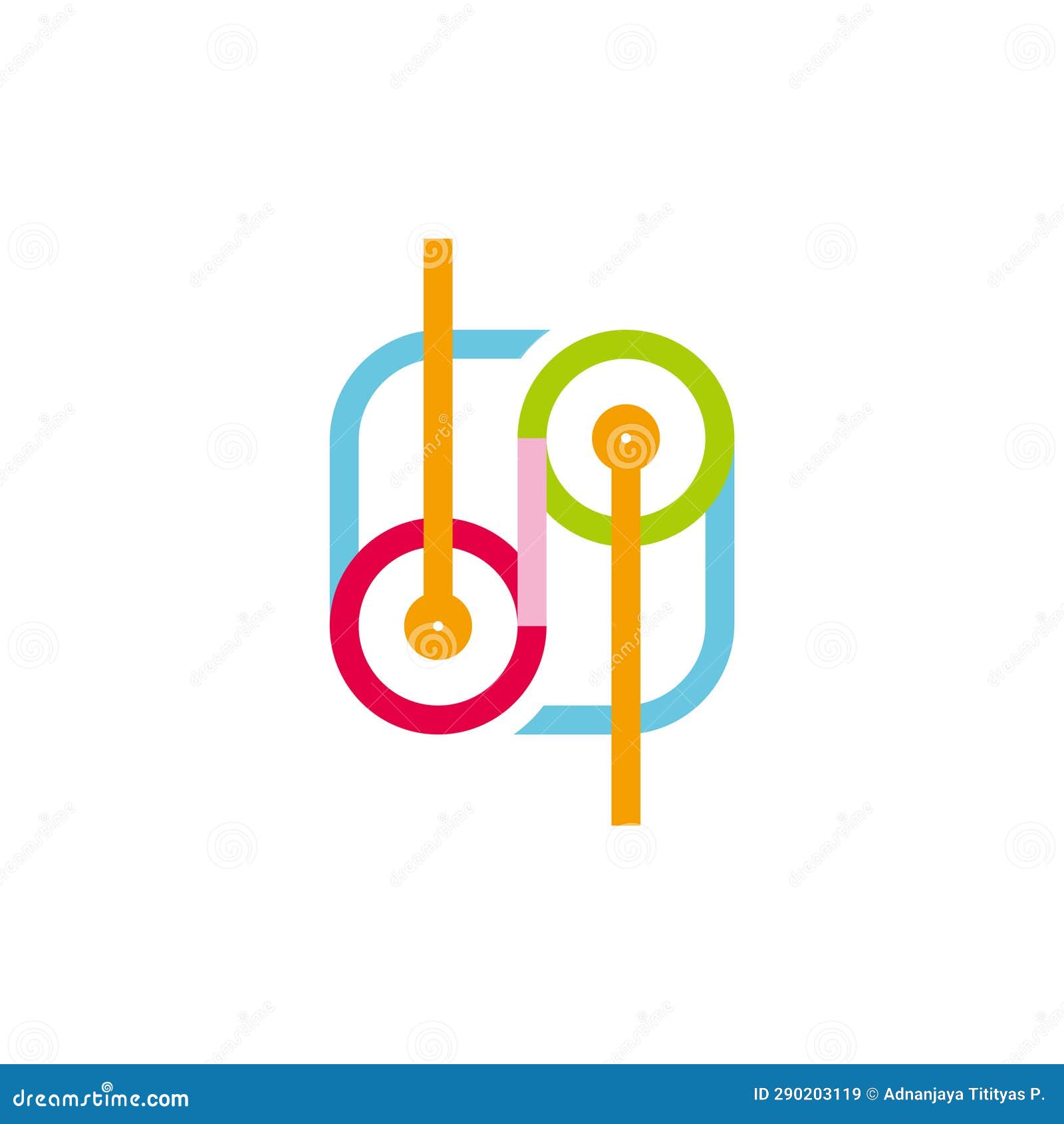 Square Colorful Lift Catrol Wheel Icon Vector Stock Vector ...