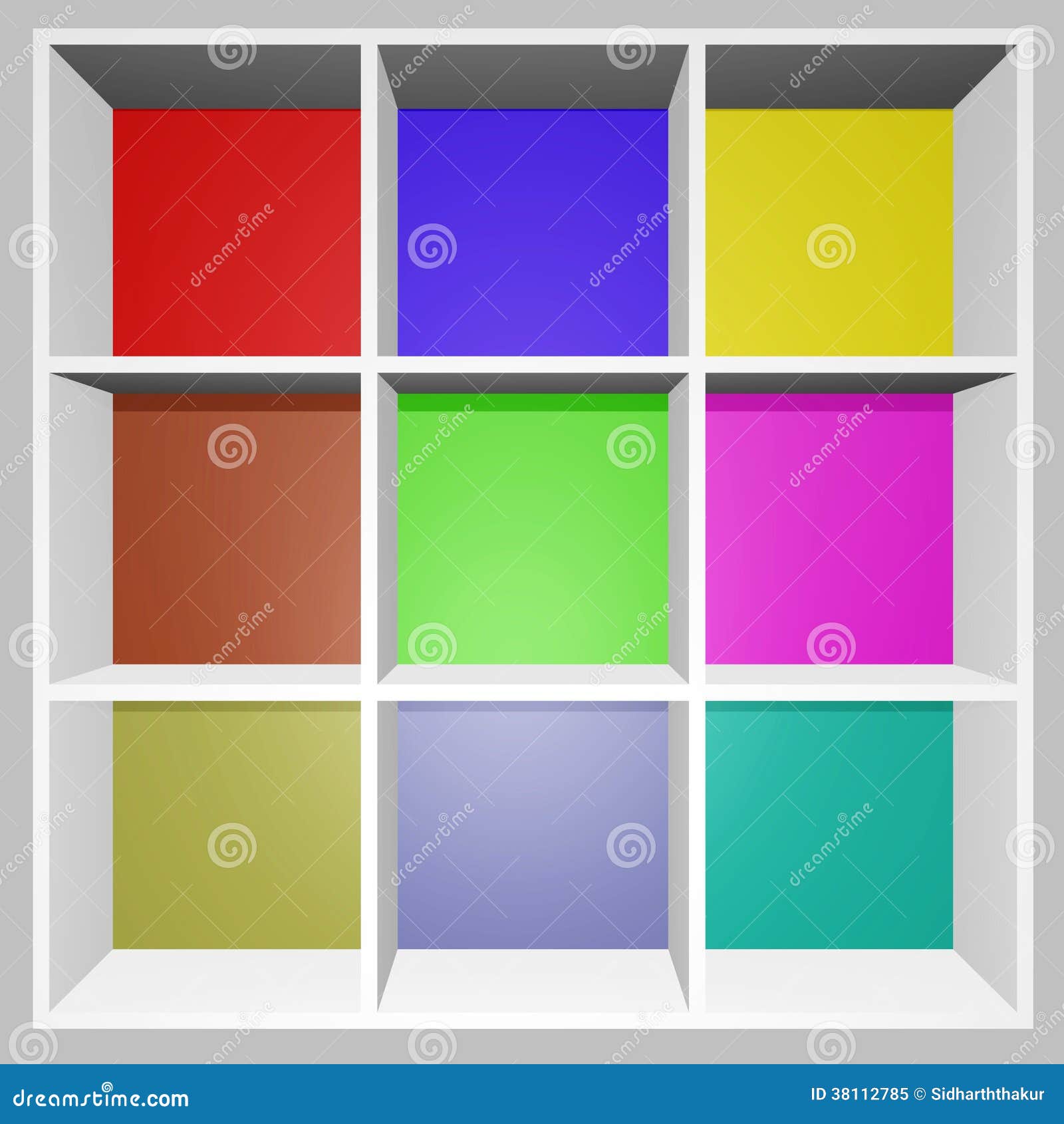 Square Colorful Product Display Show Rack Stock Illustration ...