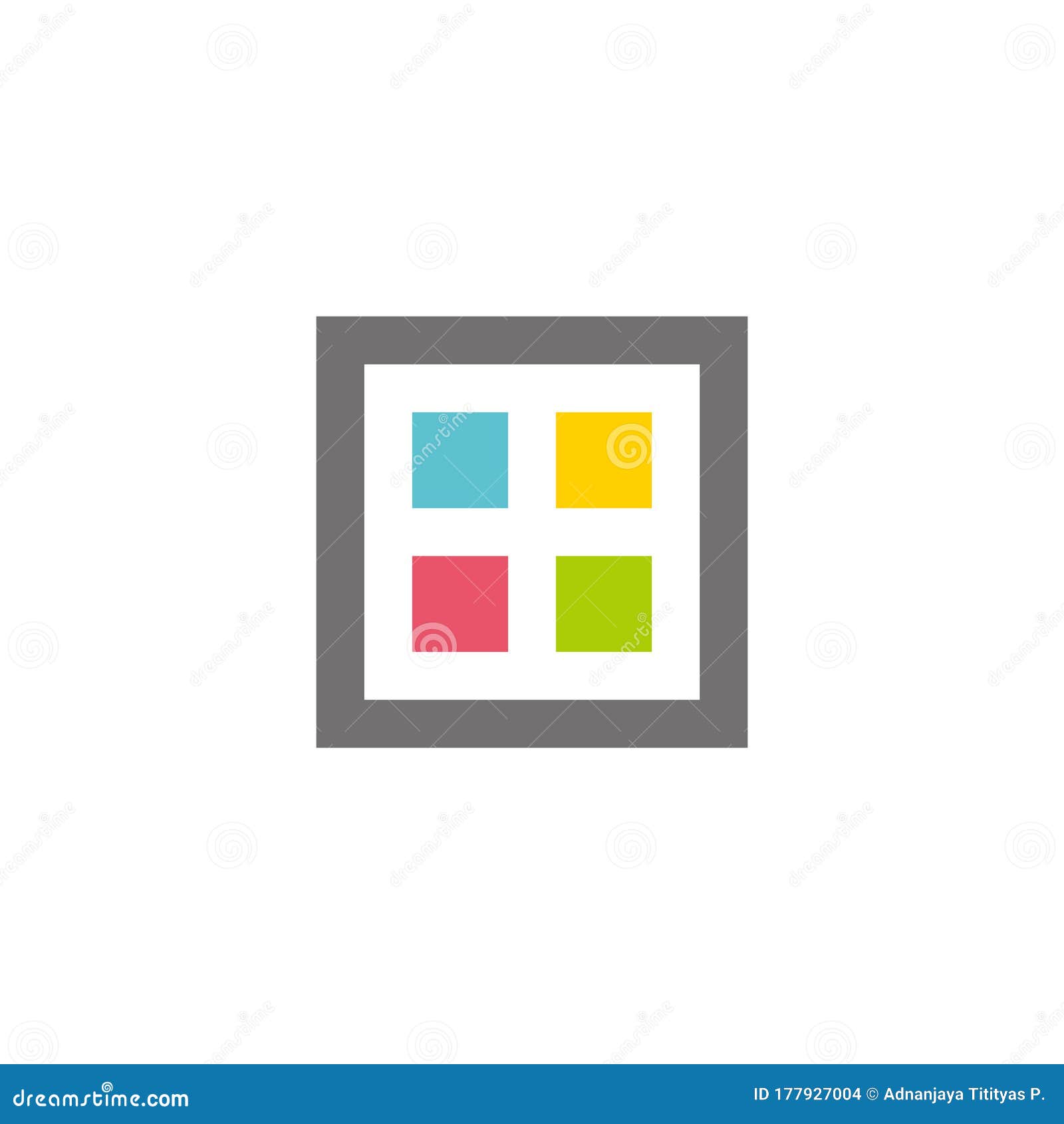 Square Colorful Window Simple Geometric Design Vector Stock Vector ...
