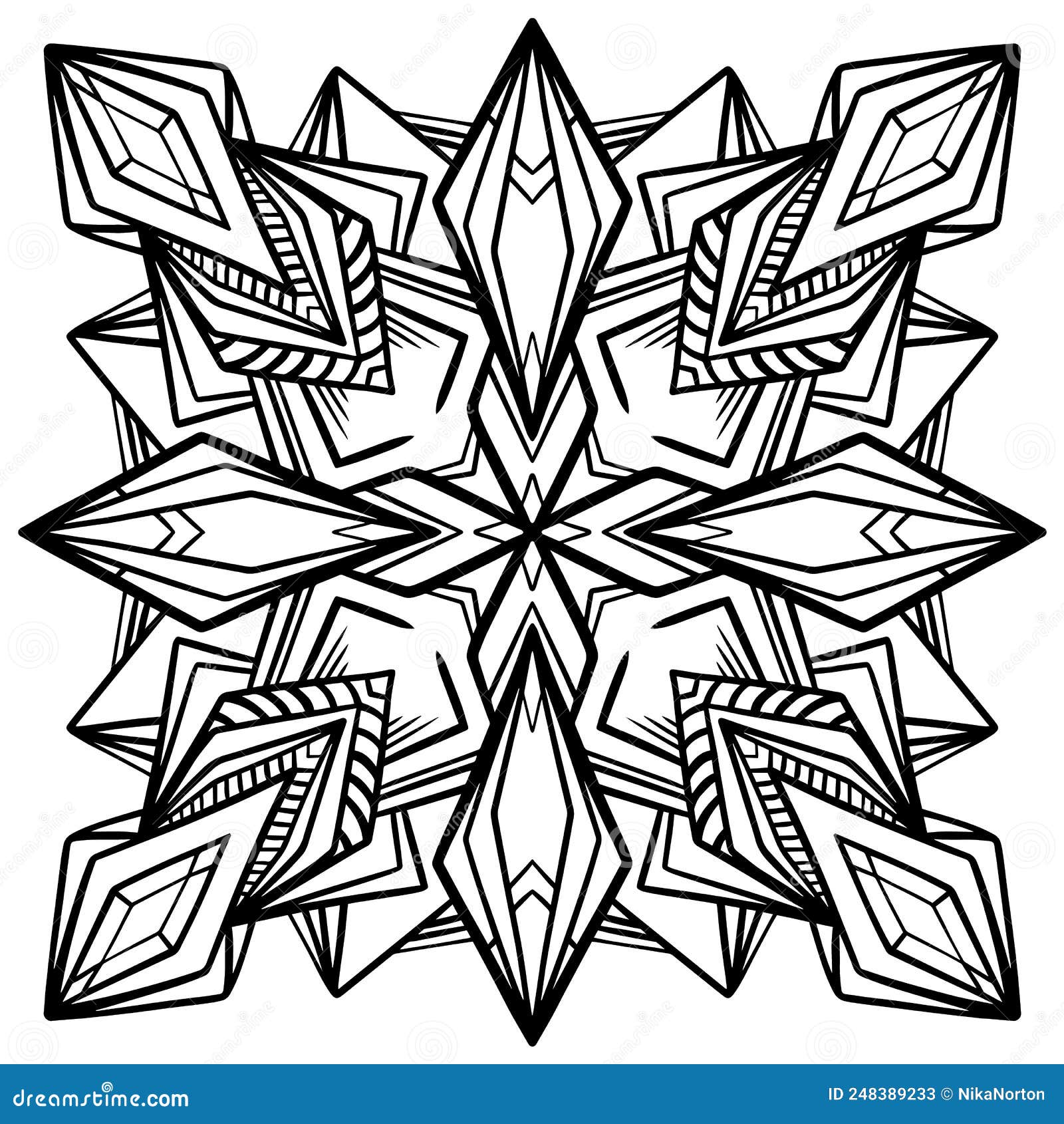 Square Coloring with Various Geometric Elements Stock Vector ...