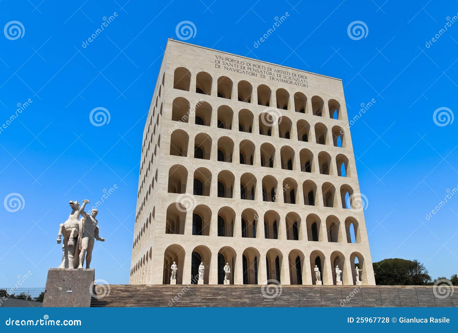 Square Colosseum in Rome stock photo. Image of destination - 25967728
