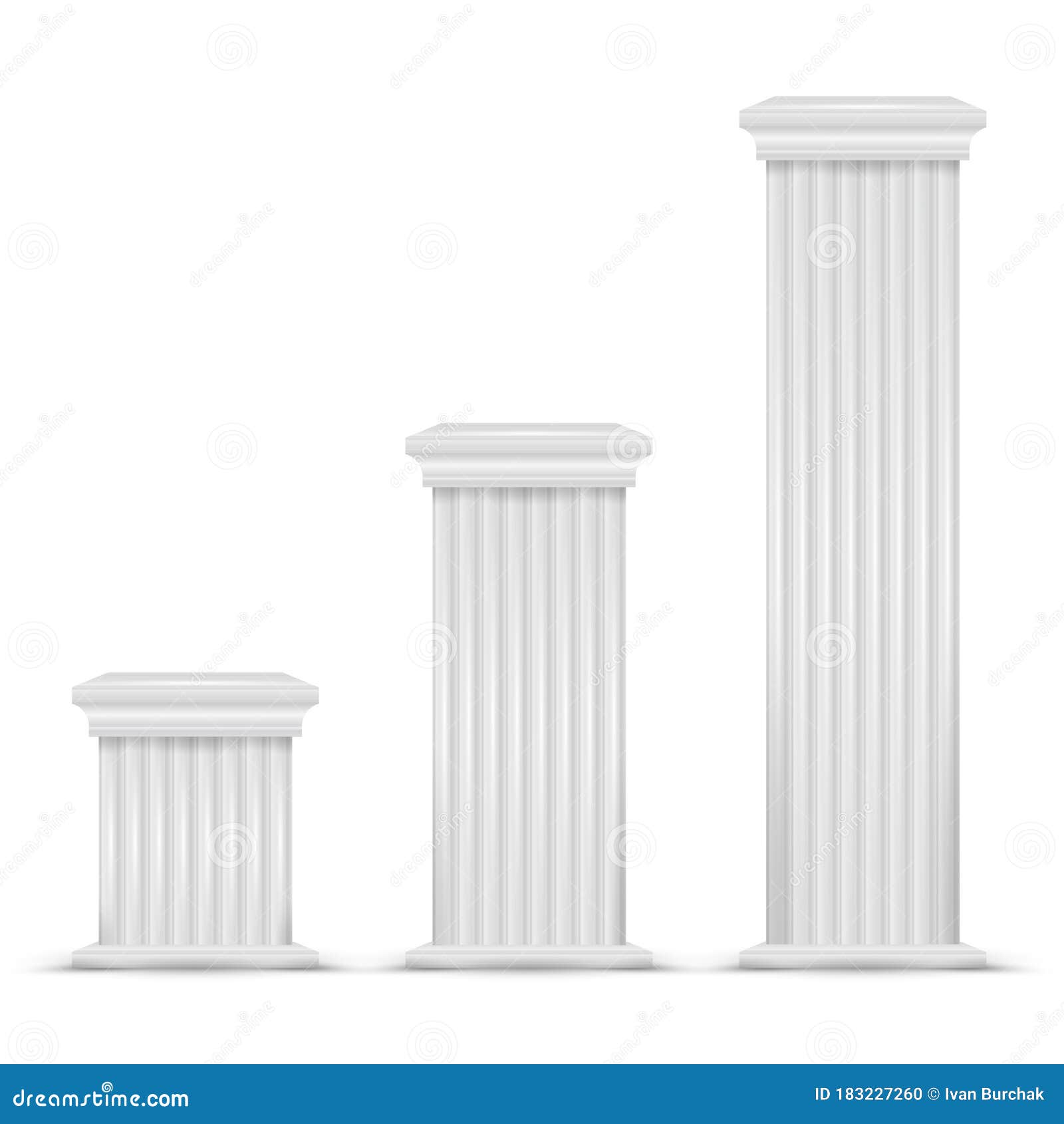 Square Columns or Podiums of Different Heights. Vector Illustration ...