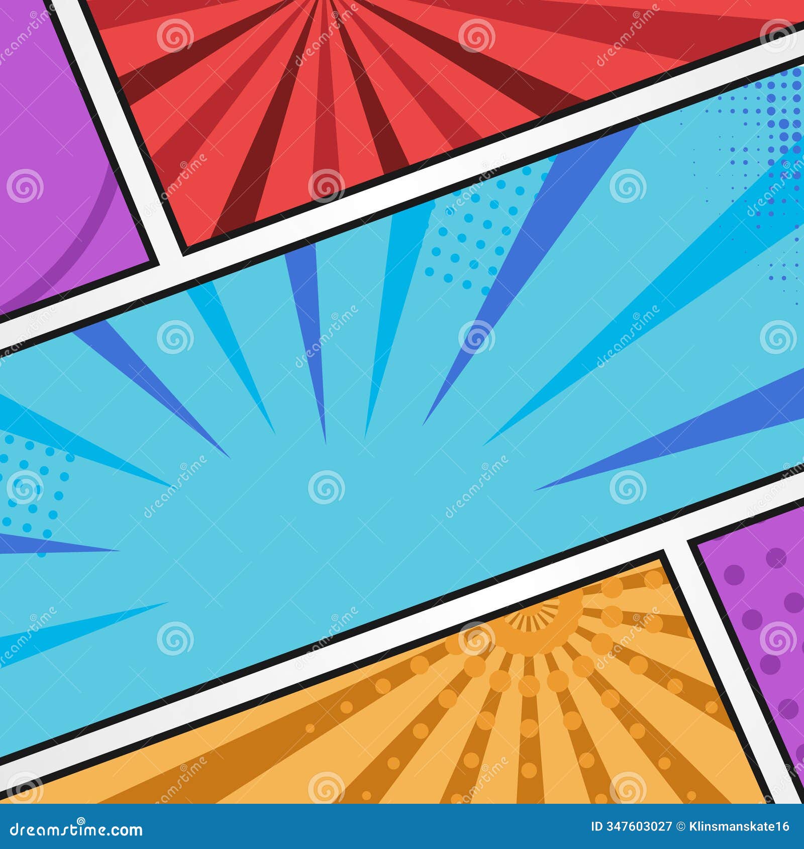 Square Comic Book Pop Art Style Background Template Design Stock Vector ...