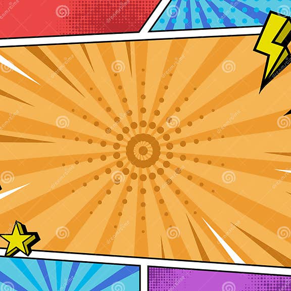Square Comic Style Wallpaper or Background Template Concept Stock ...