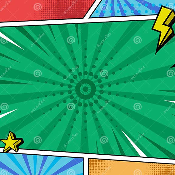 Square Comic Style Wallpaper or Background Template Isolated Stock ...