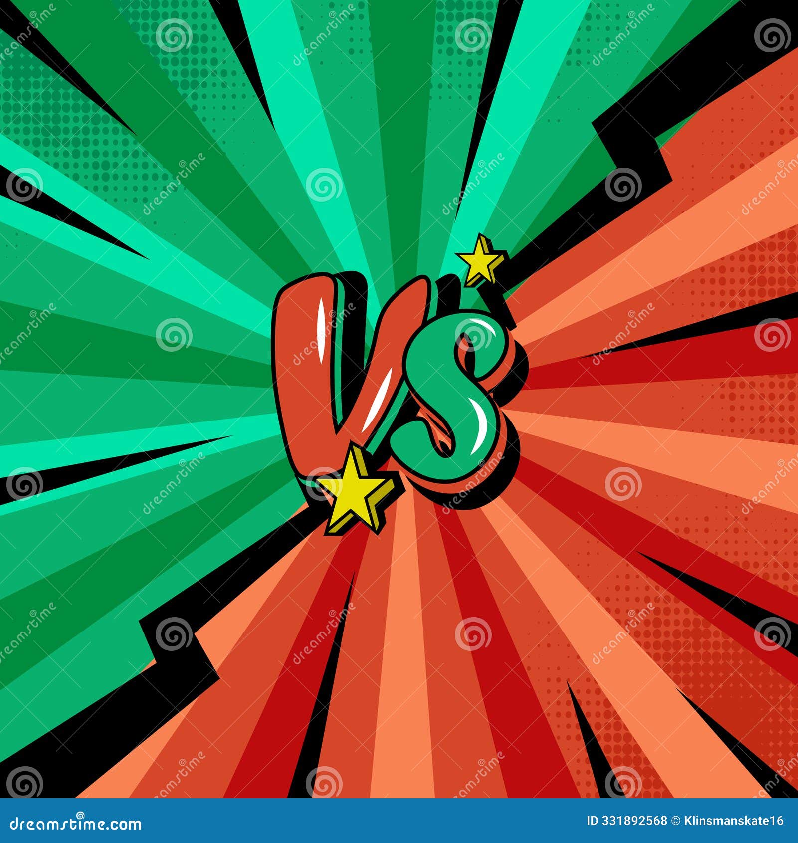 Square Comic Versus Fight Background Two Color Graphic Stock Vector ...
