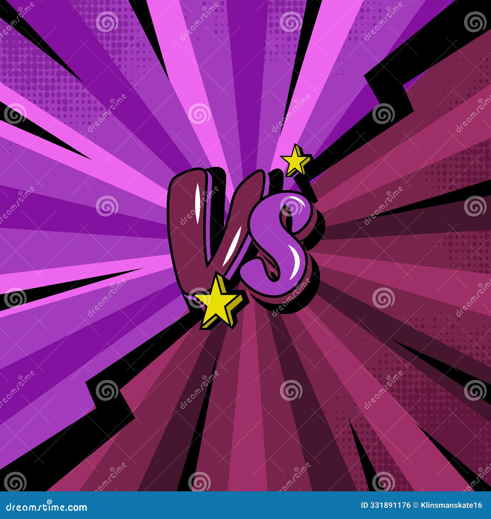 Square Comic Versus Fight Background Two Color Illustration Stock ...