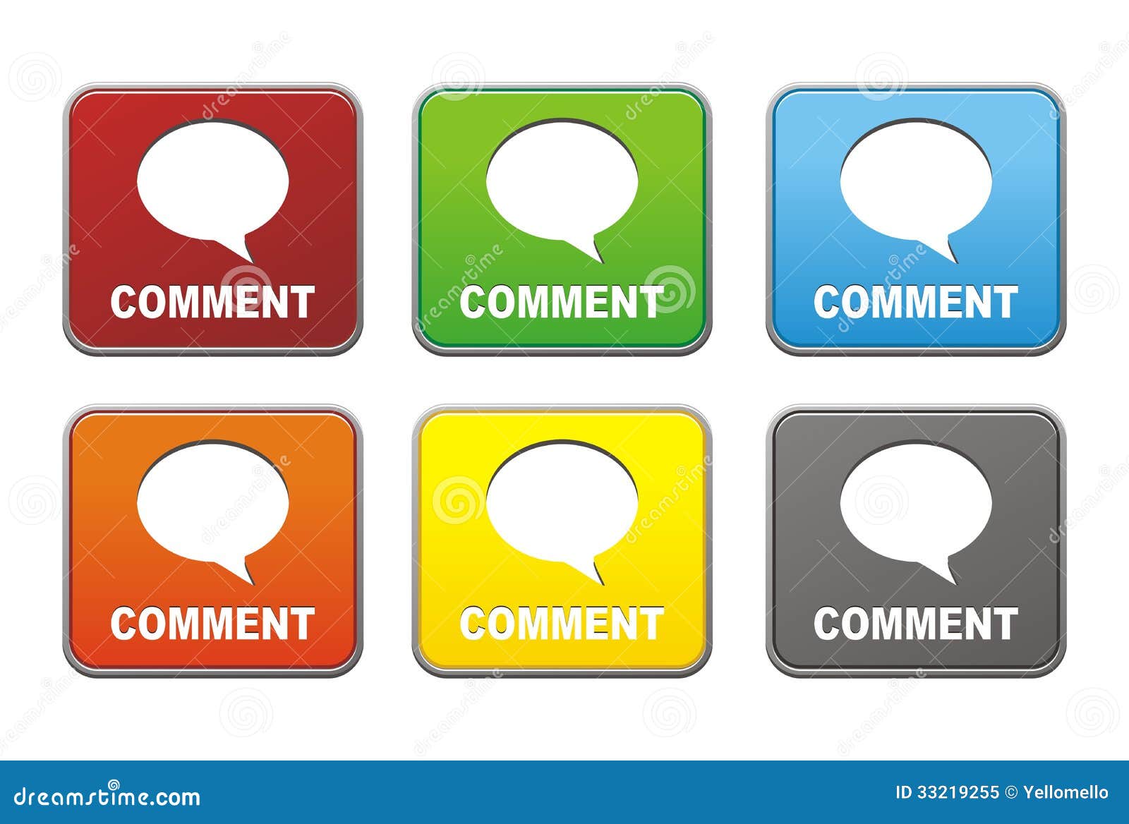 Square comment buttons stock illustration. Illustration of button ...