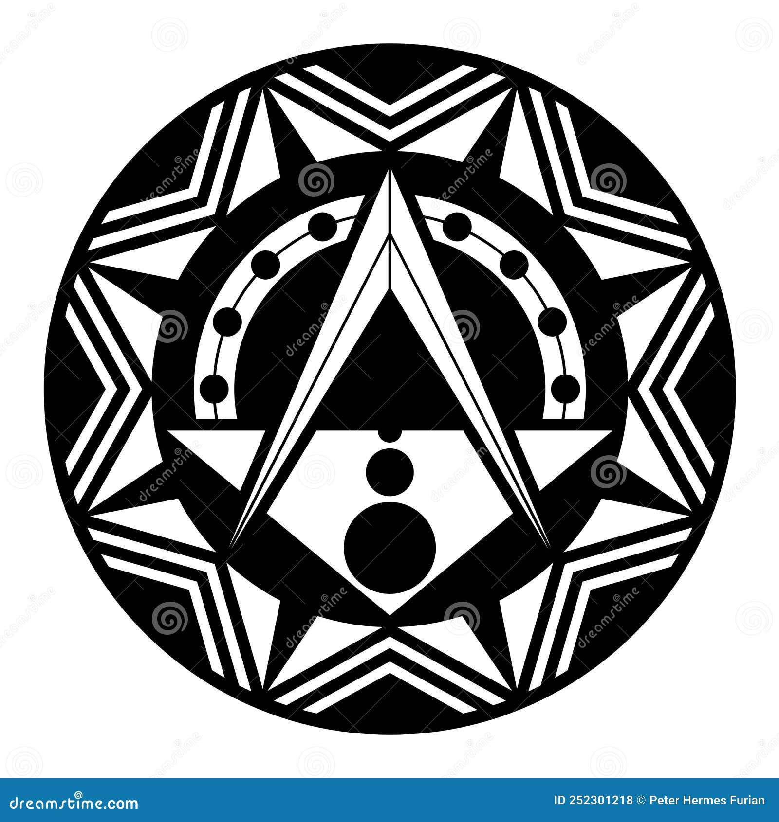 Square And Compasses, Freemasonry Symbol In A Disk With Octagonal ...