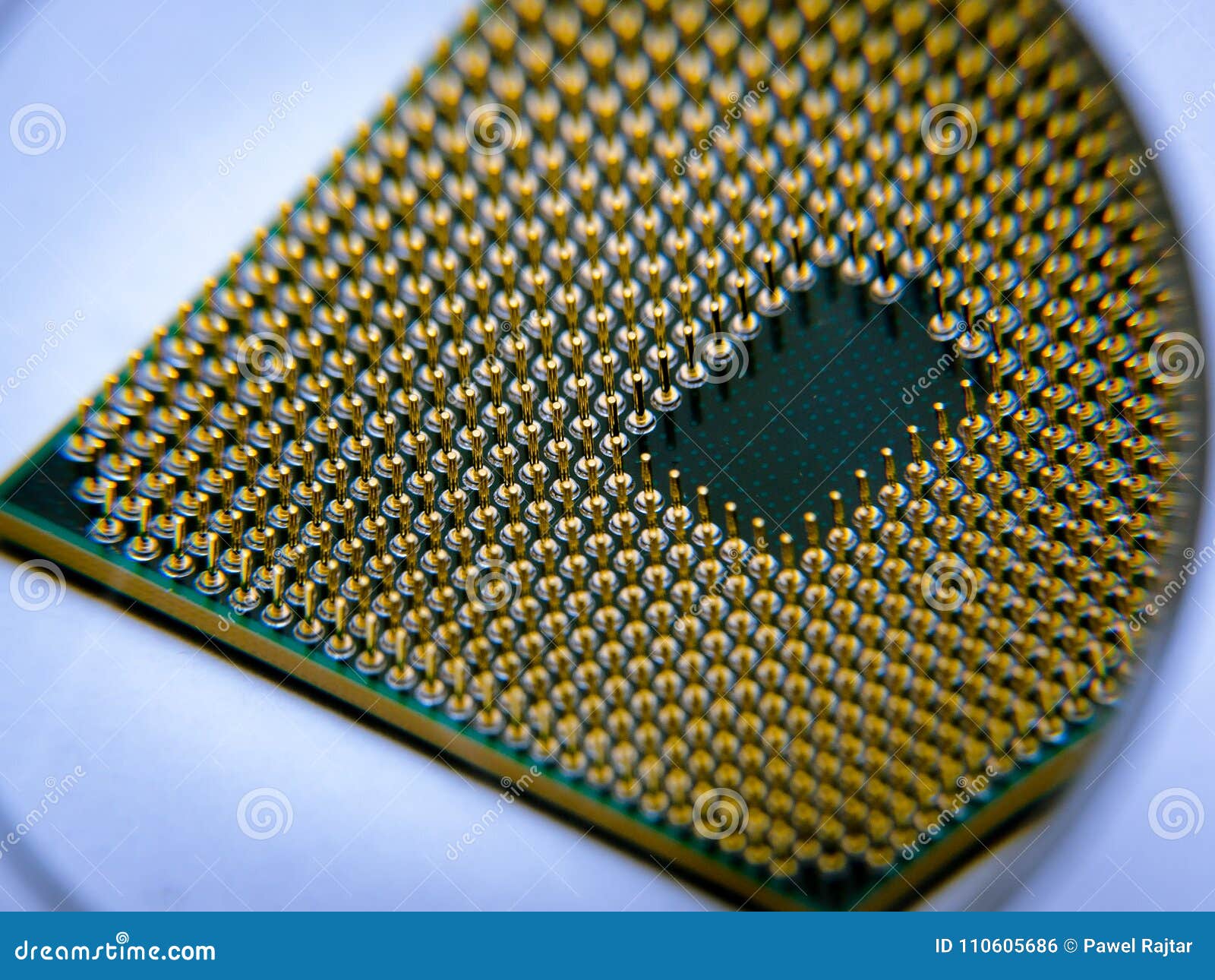 A Square Computer Processor Pulled from a Broken Computer. the ...