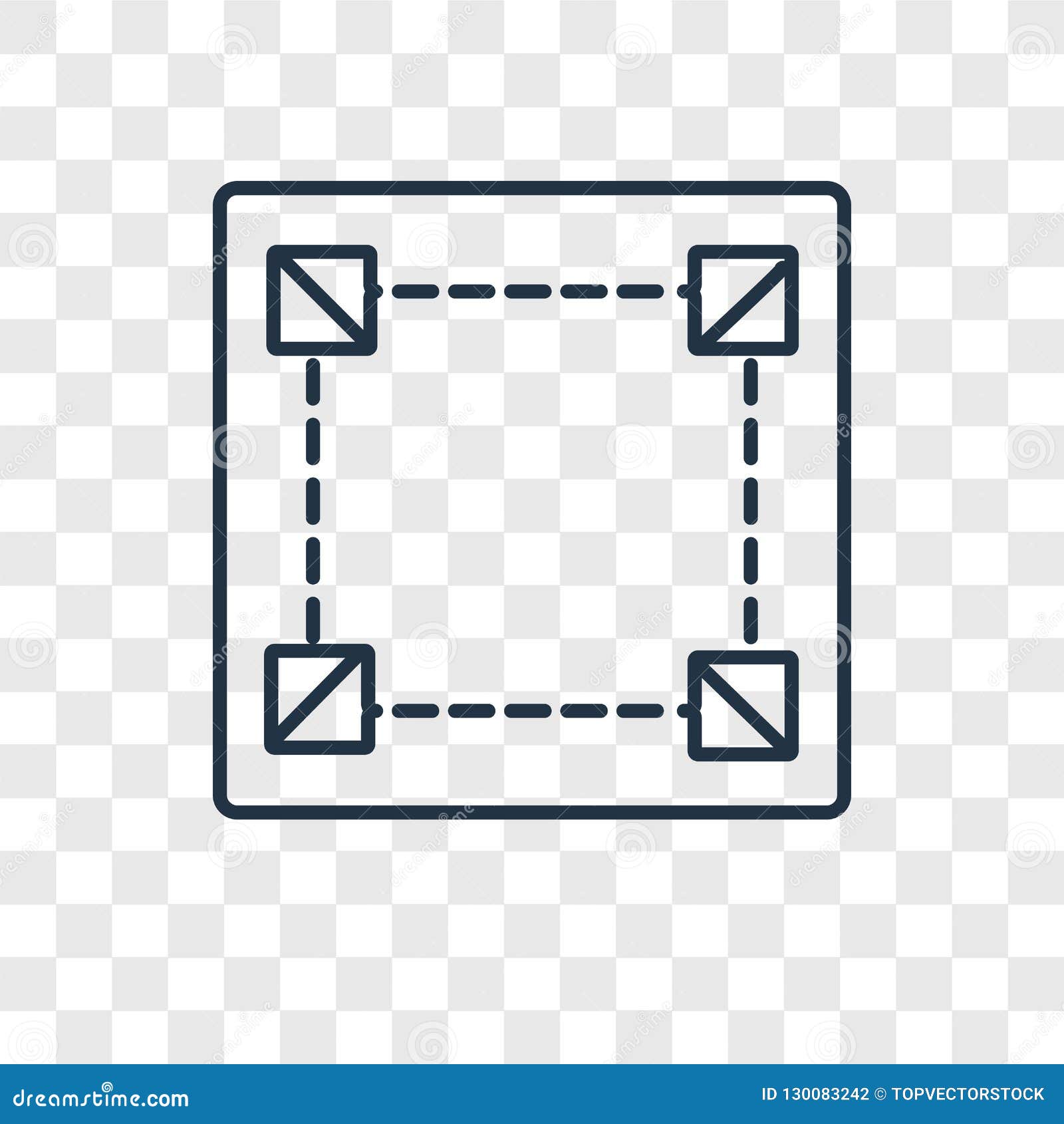 Square Concept Vector Linear Icon Isolated on Transparent Background ...
