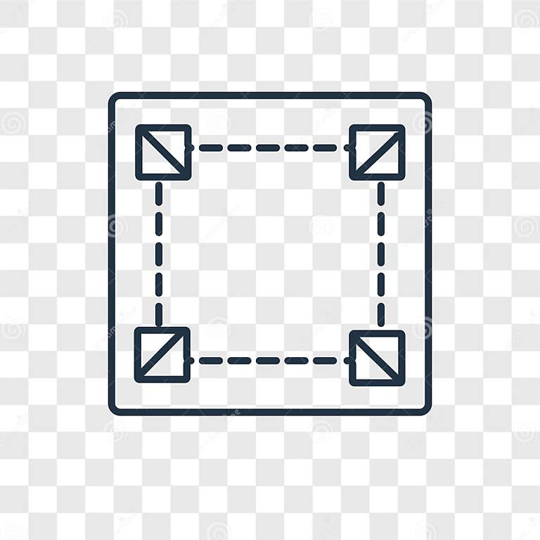 Square Concept Vector Linear Icon Isolated on Transparent Background ...