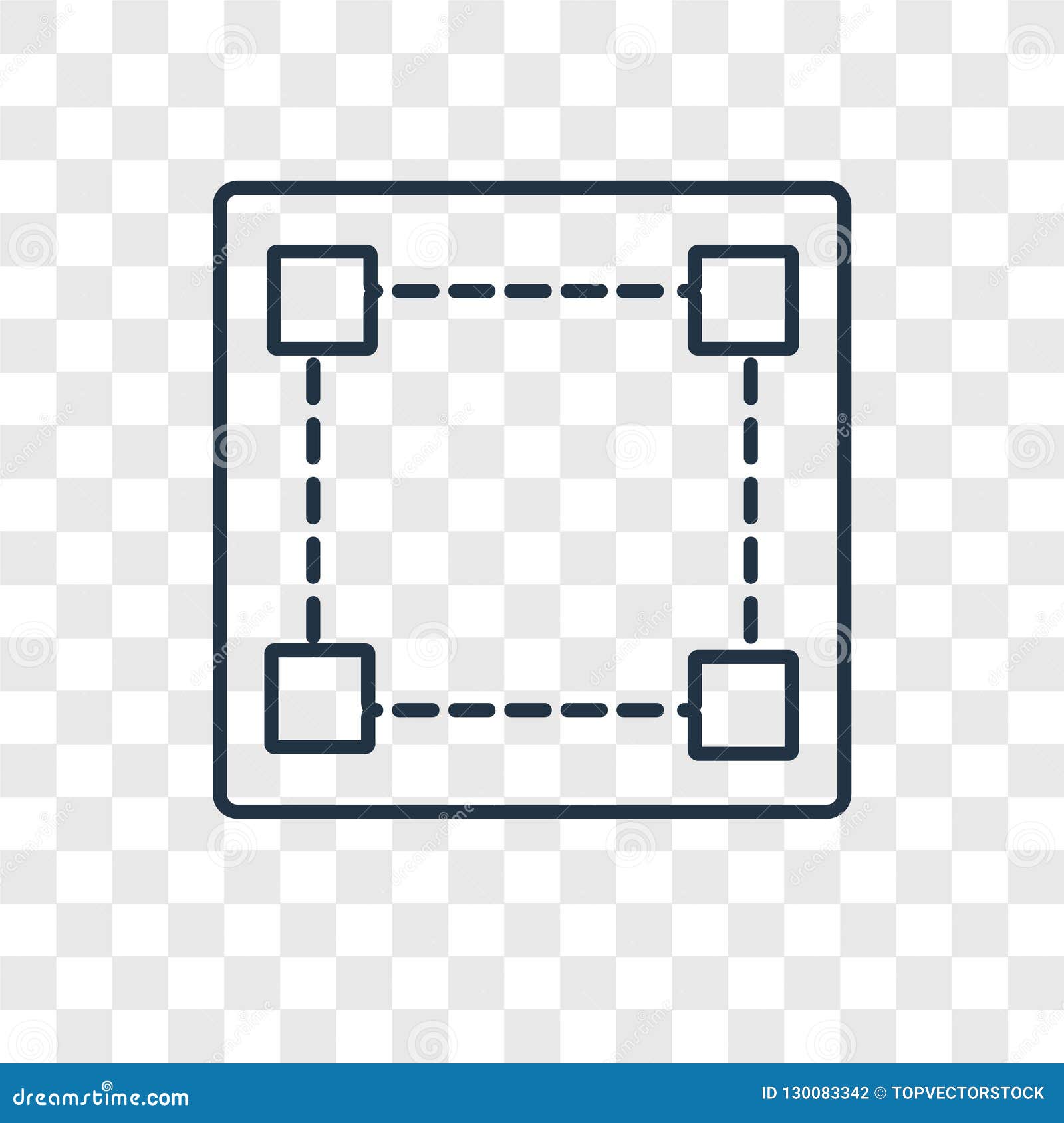 Square Concept Vector Linear Icon Isolated on Transparent Background ...