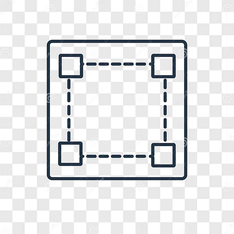 Square Concept Vector Linear Icon Isolated on Transparent Background ...