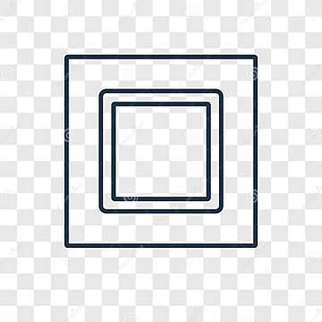 Square Concept Vector Linear Icon Isolated on Transparent Background ...