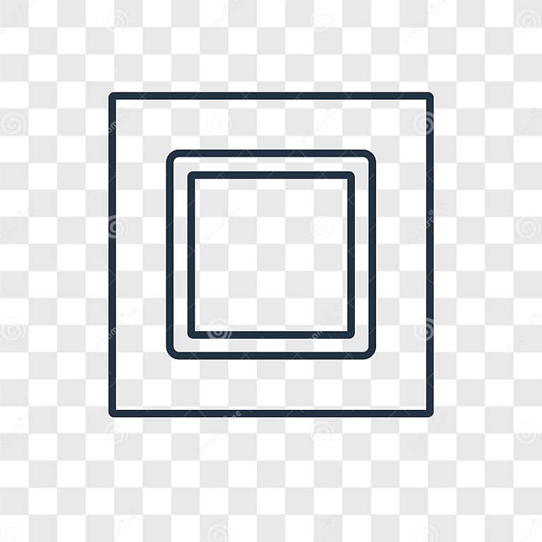Square Concept Vector Linear Icon Isolated on Transparent Background ...