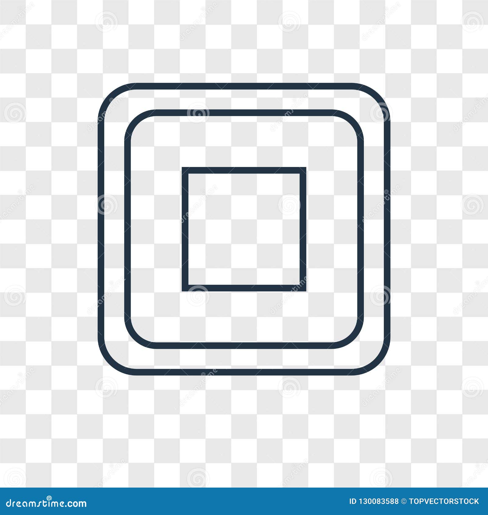 Square Concept Vector Linear Icon Isolated on Transparent Background ...