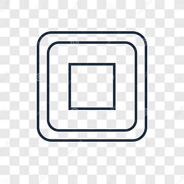 Square Concept Vector Linear Icon Isolated on Transparent Background ...