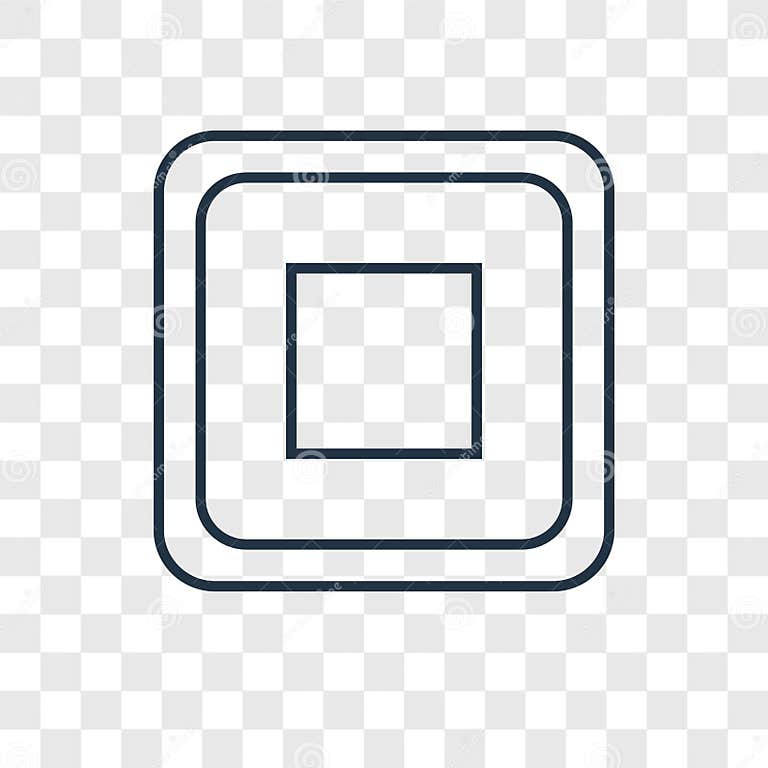 Square Concept Vector Linear Icon Isolated on Transparent Background ...