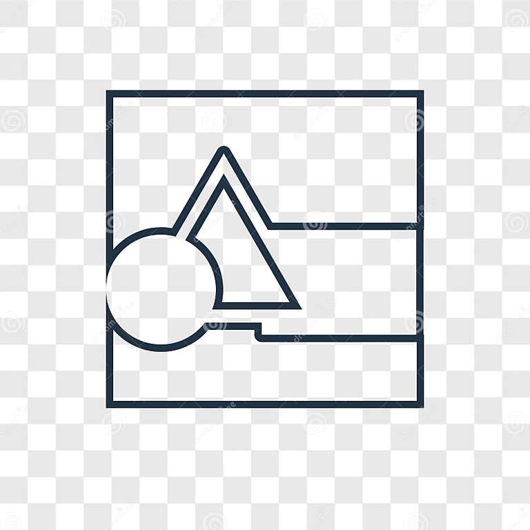 Square Concept Vector Linear Icon Isolated on Transparent Background ...