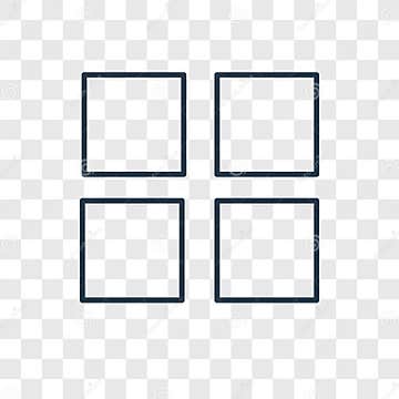 Square Concept Vector Linear Icon Isolated on Transparent Background ...