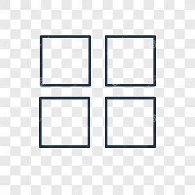 Square Concept Vector Linear Icon Isolated on Transparent Background ...
