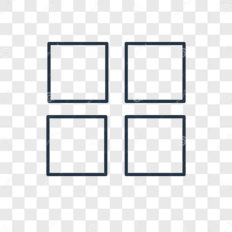 Square Concept Vector Linear Icon Isolated on Transparent Background ...