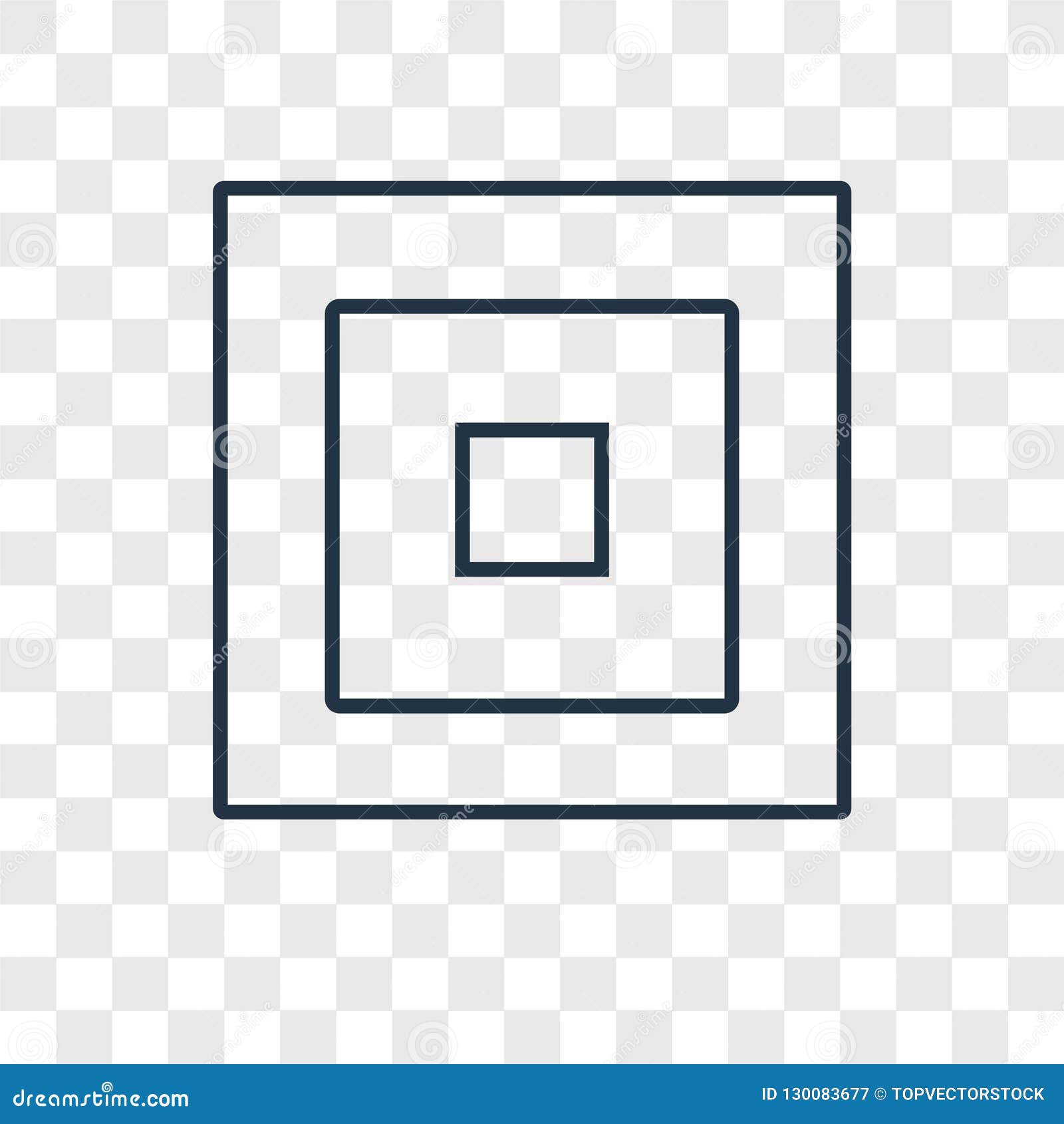 Square Concept Vector Linear Icon Isolated on Transparent Background ...