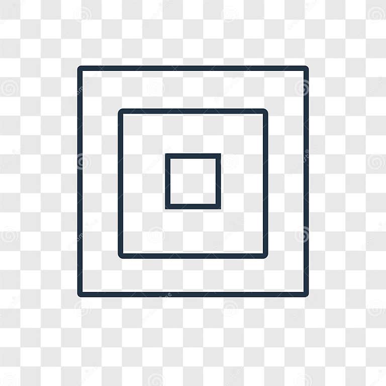 Square Concept Vector Linear Icon Isolated on Transparent Background ...