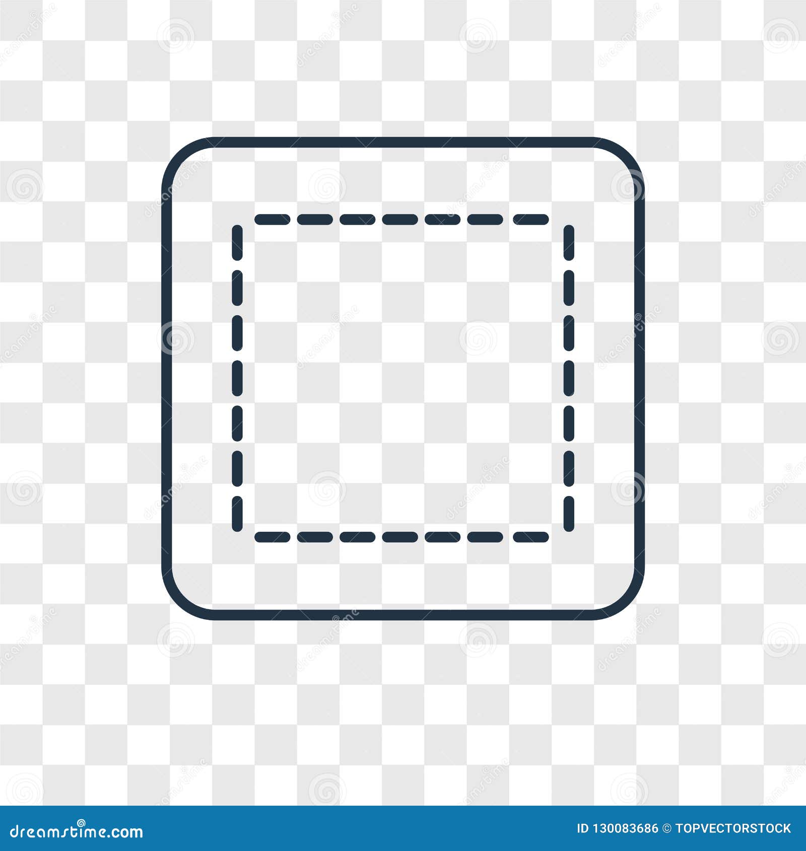 Square Concept Vector Linear Icon Isolated on Transparent Background ...
