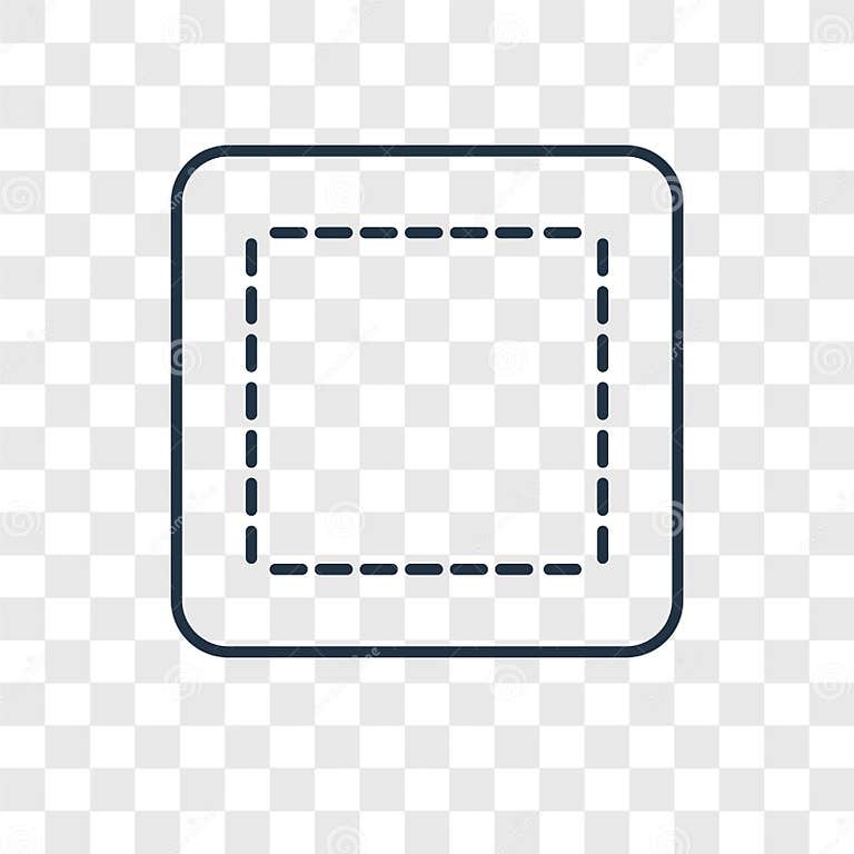 Square Concept Vector Linear Icon Isolated on Transparent Background ...