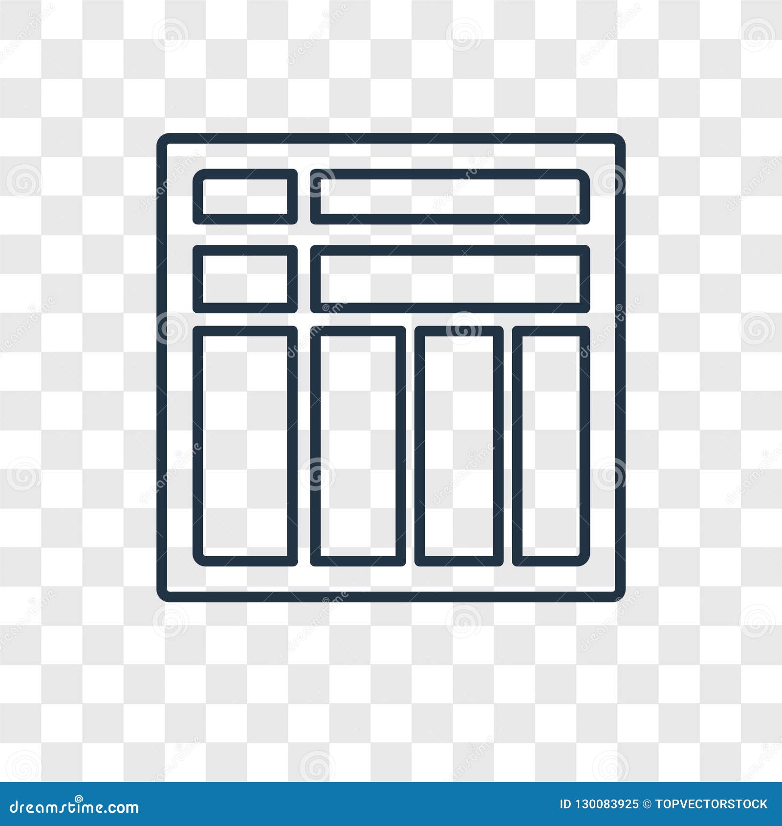 Square Concept Vector Linear Icon Isolated on Transparent Background ...