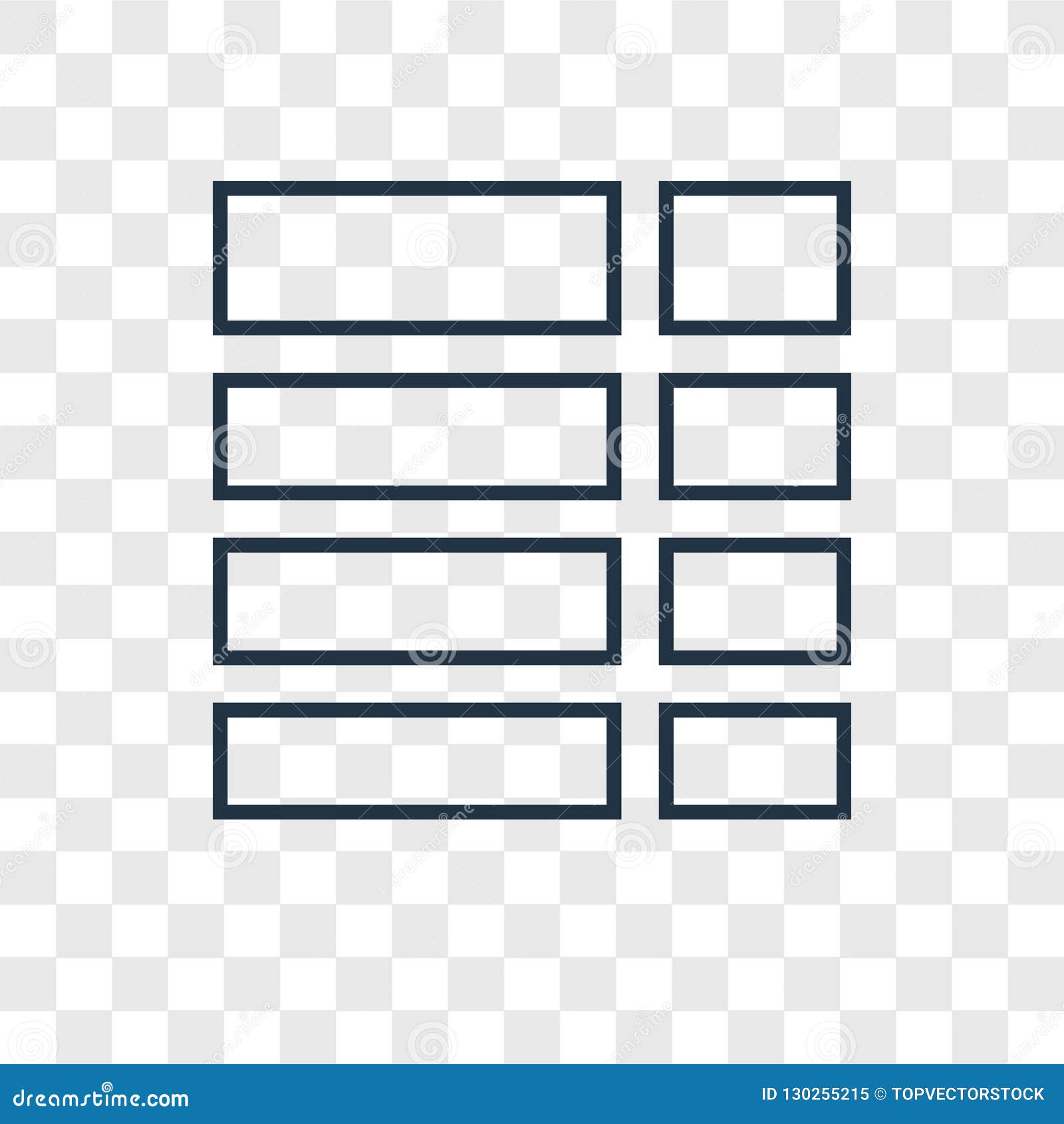 Square Concept Vector Linear Icon Isolated on Transparent Background ...