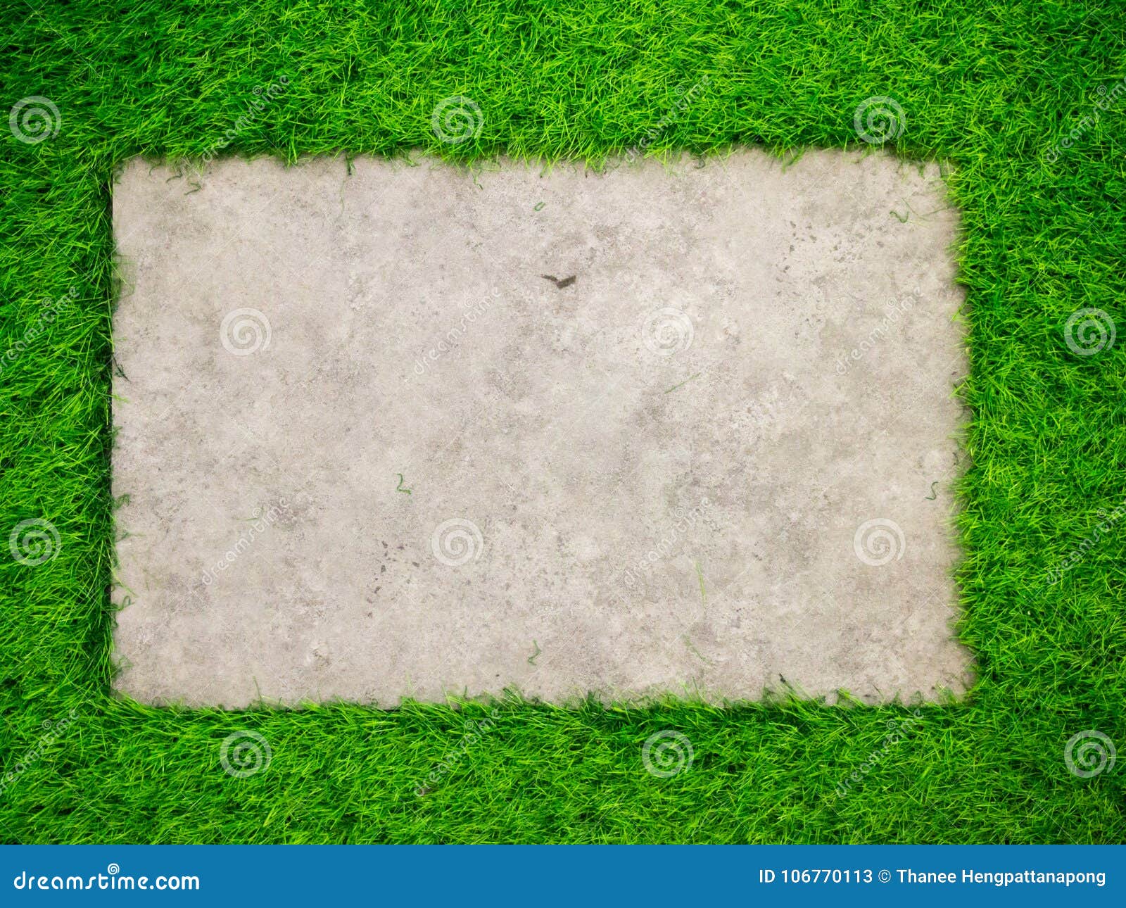 Square Concrete Plate on Green Grass Background Stock Image - Image of ...