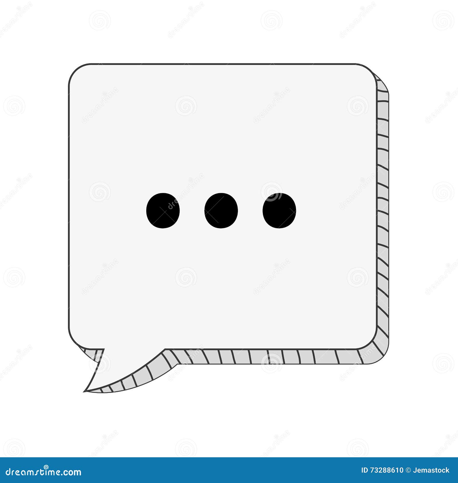 Square Conversation Bubble with Dots Stock Illustration - Illustration ...