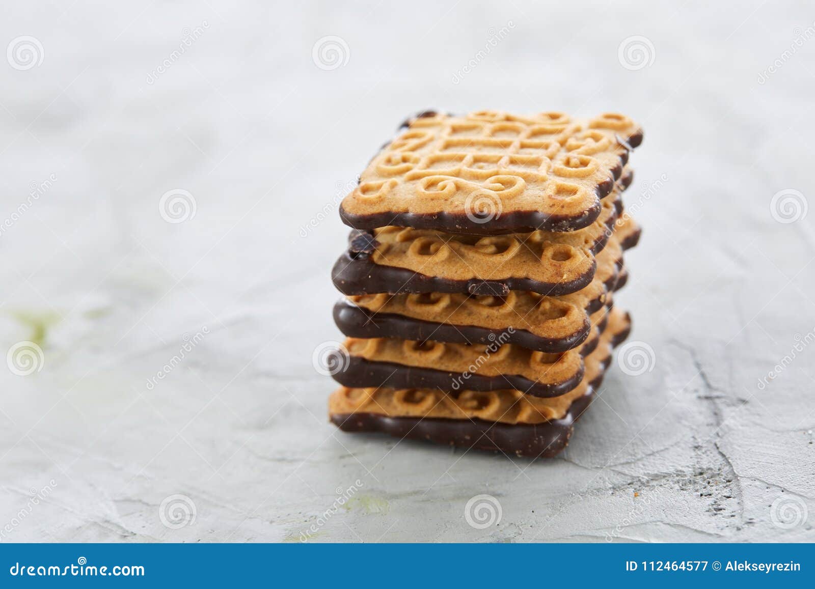 Square Biscuits Arranged in Pattern on Light Textured Background, Close ...