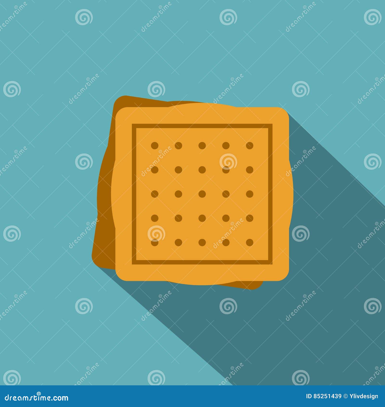 Square Cookies Icon, Flat Style Stock Vector - Illustration of eating ...