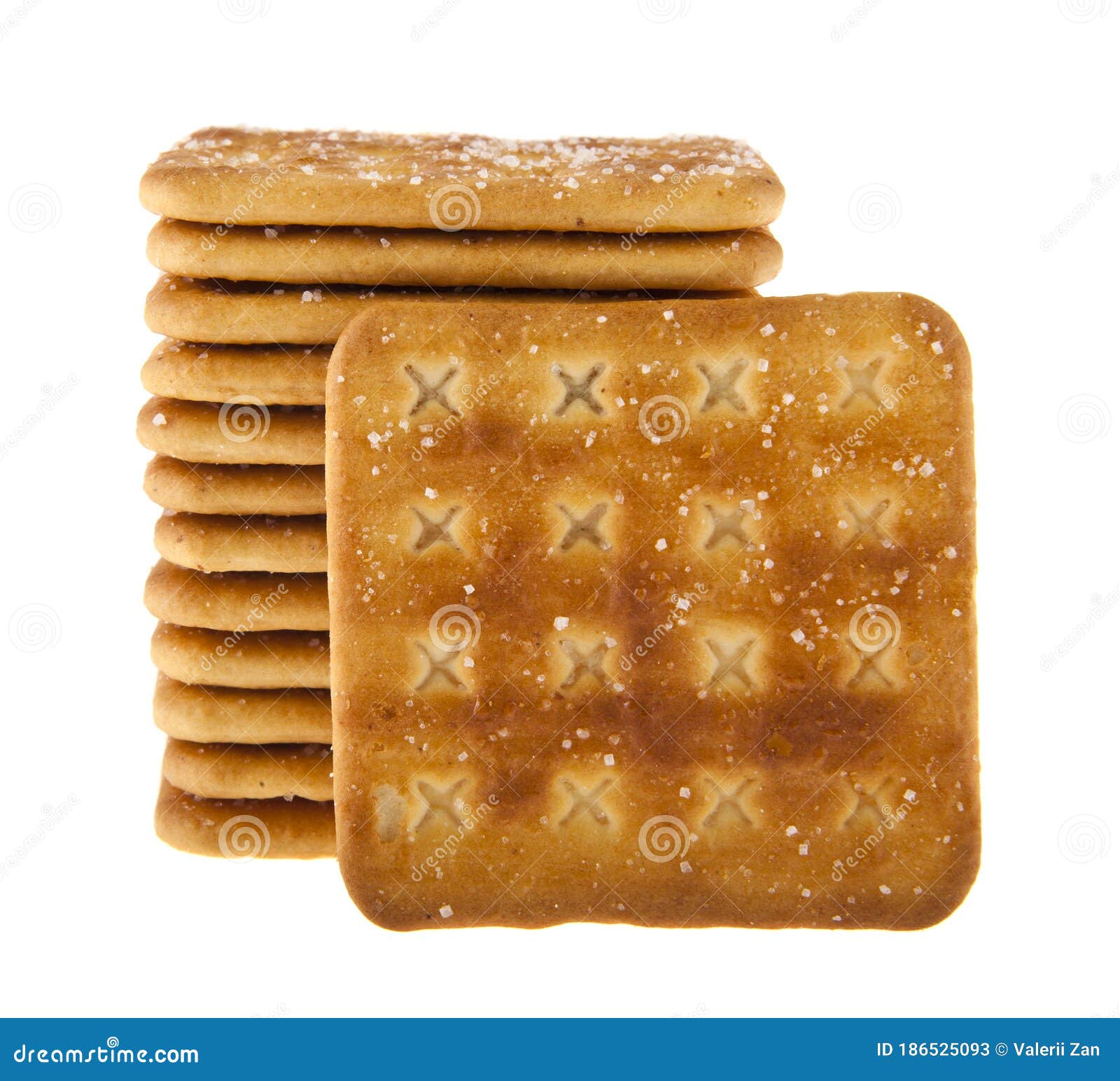 Square Cookies with Sugar Isolated on White Background Stock Image ...