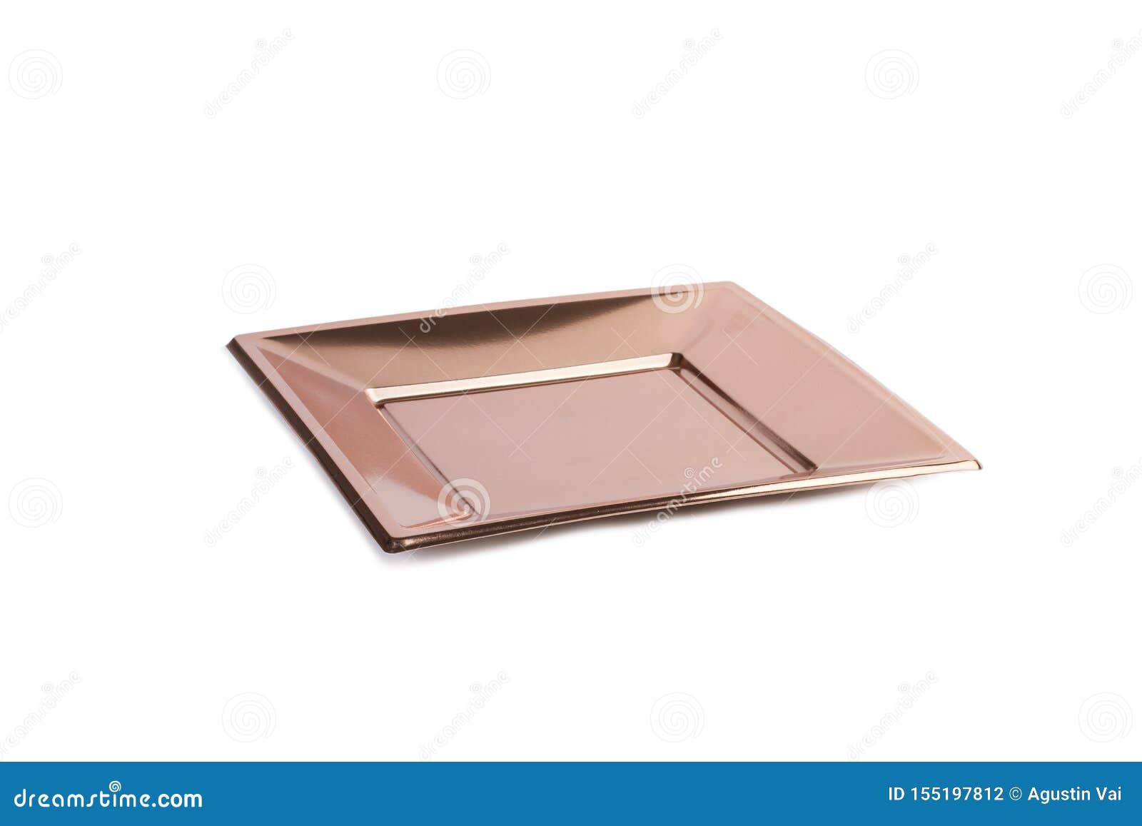 A Square Copper Colored Plastic Plate Stock Photo - Image of ...