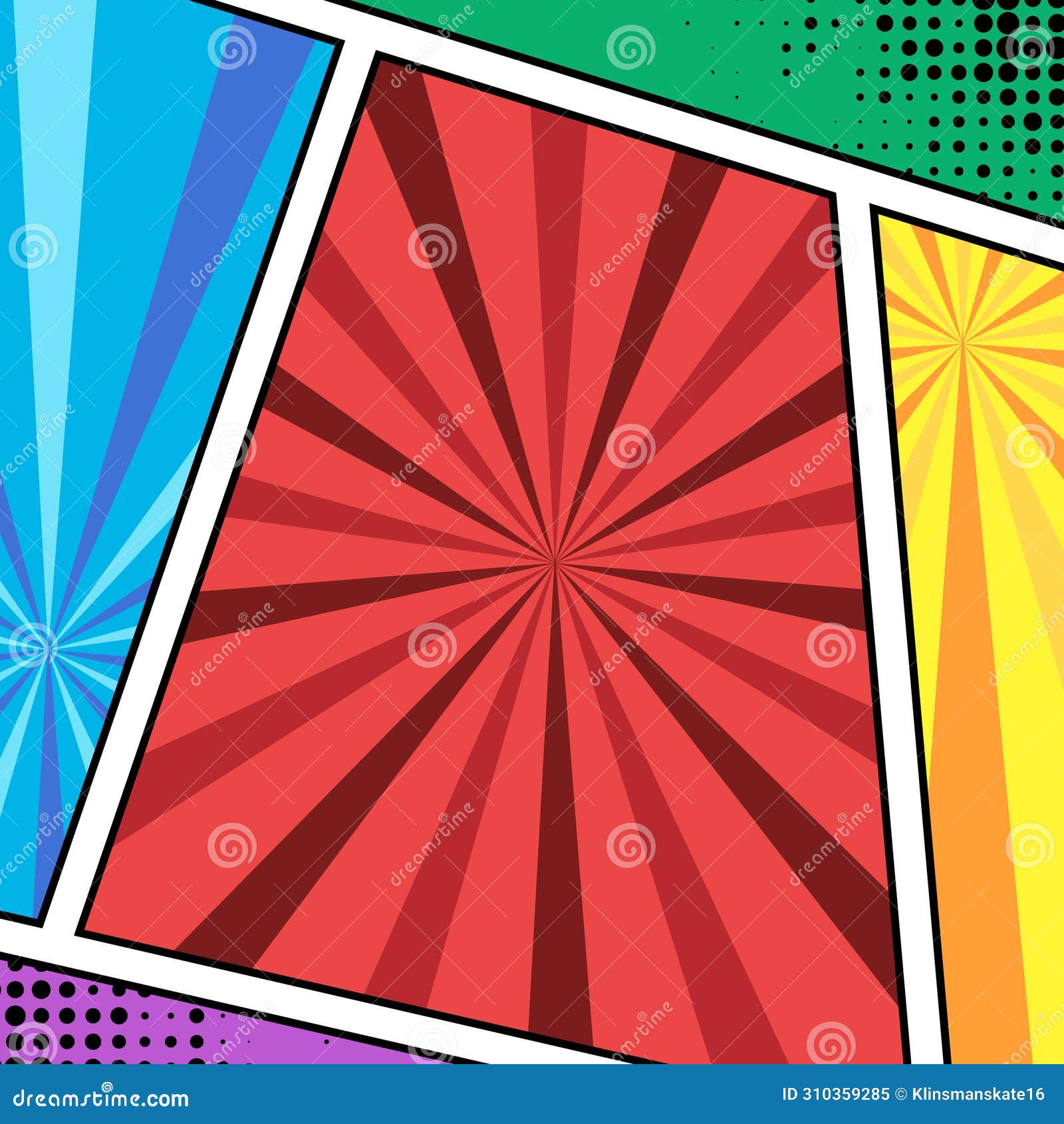 Square Copy Space Comic Book Background Design Stock Vector ...