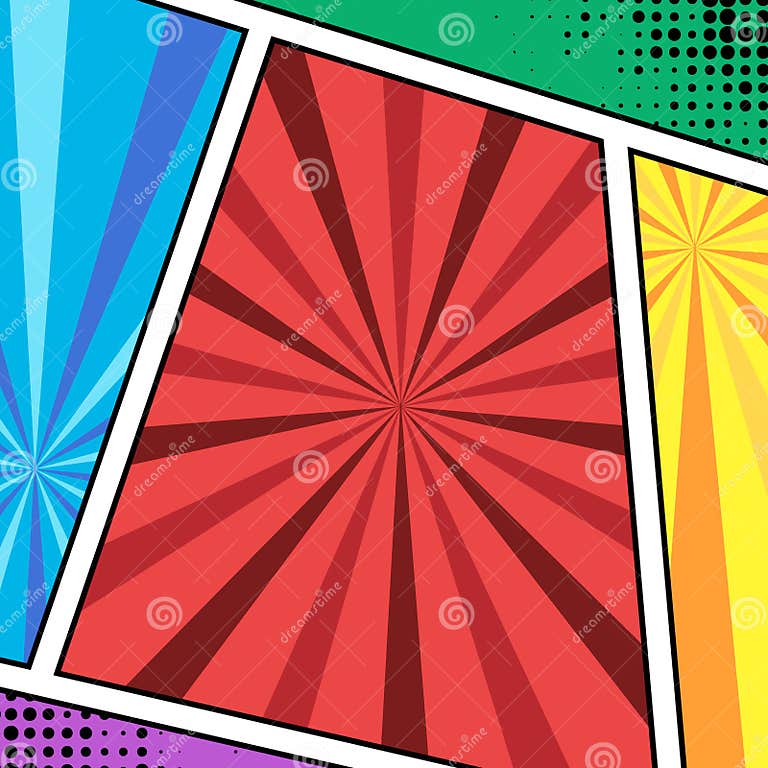 Square Copy Space Comic Book Background Design Stock Vector ...