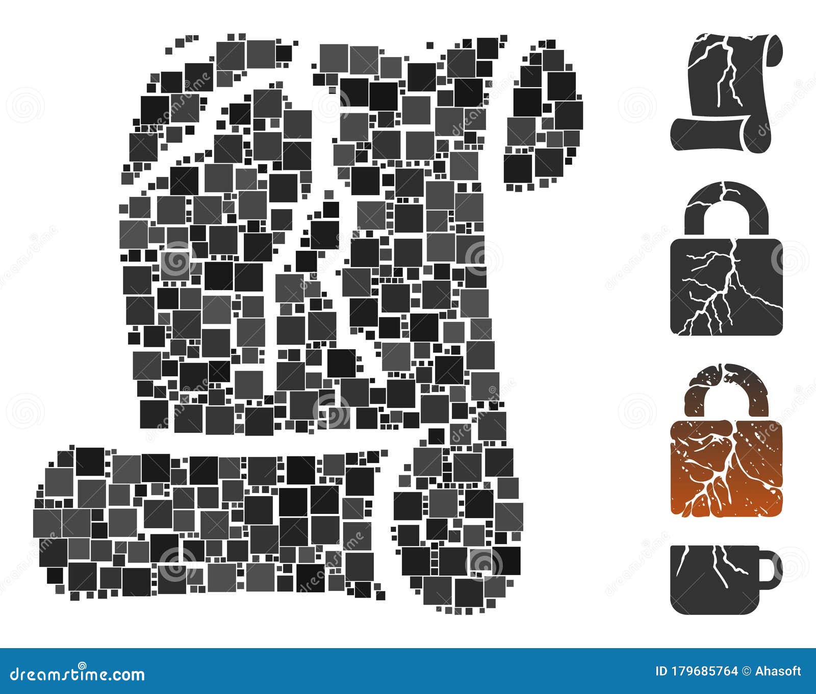 Square Corrupted Law Document Icon Vector Collage Stock Vector ...