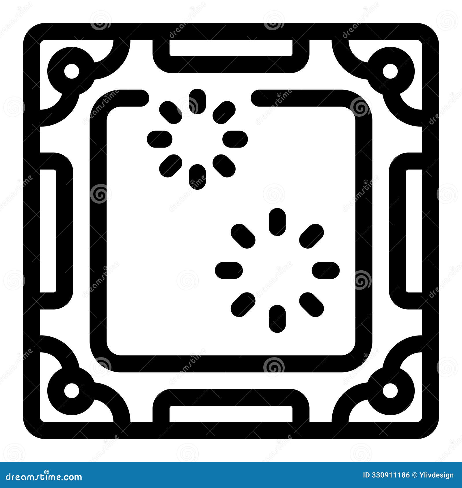 Square Cpu Chip is Processing Data with Loading Circles Icon Stock ...