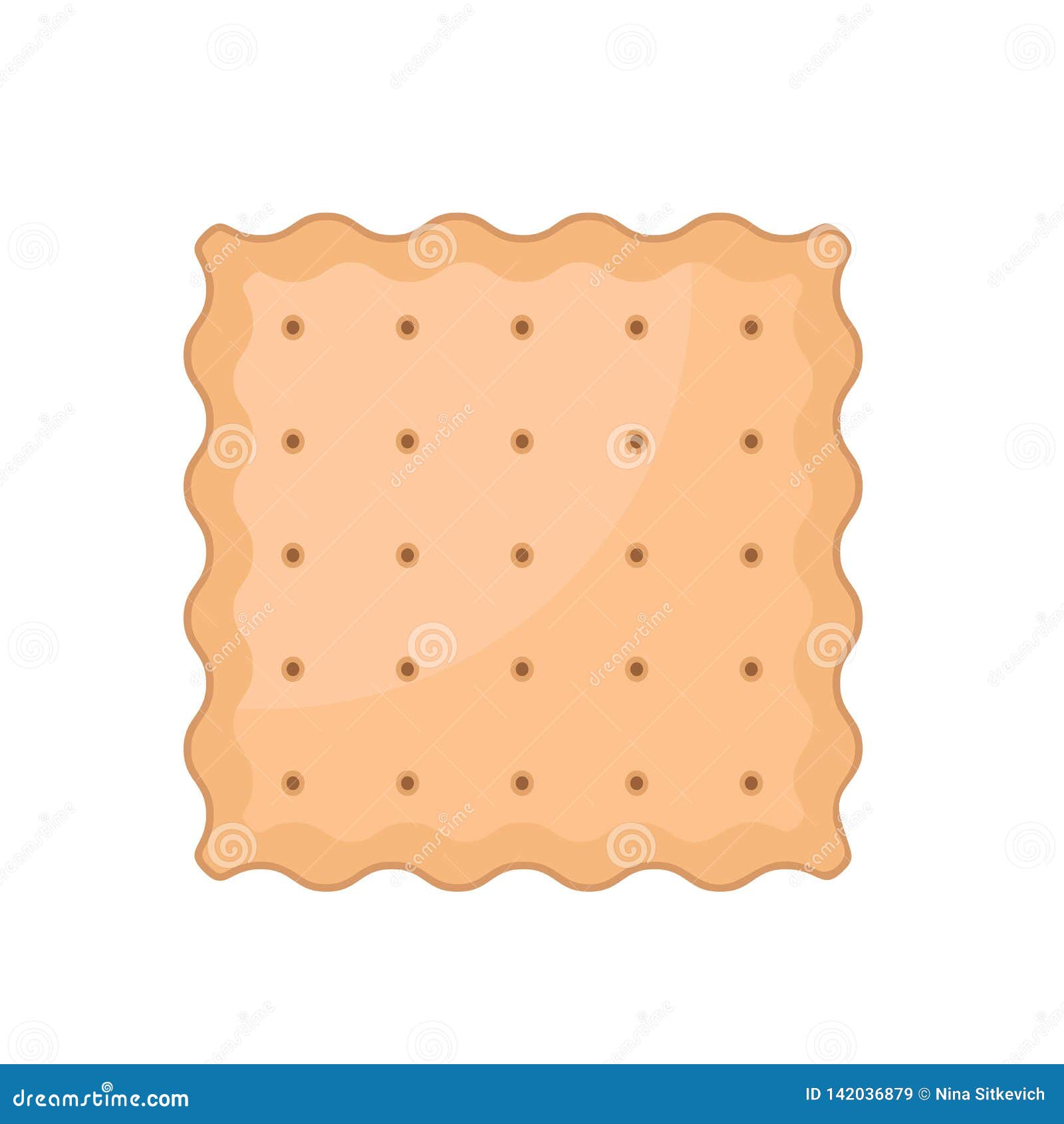 Square Cracker Biscuit Icon, Flat Style Stock Vector - Illustration of ...