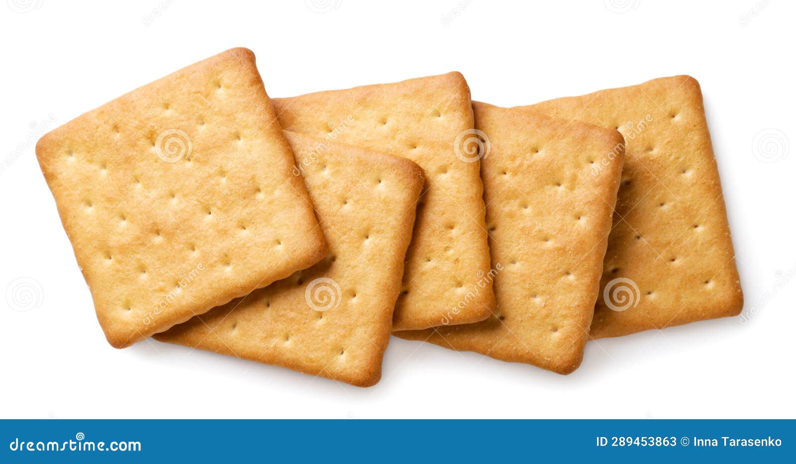 Square Crackers Cookies Closeup on a White. Top View Stock Image ...
