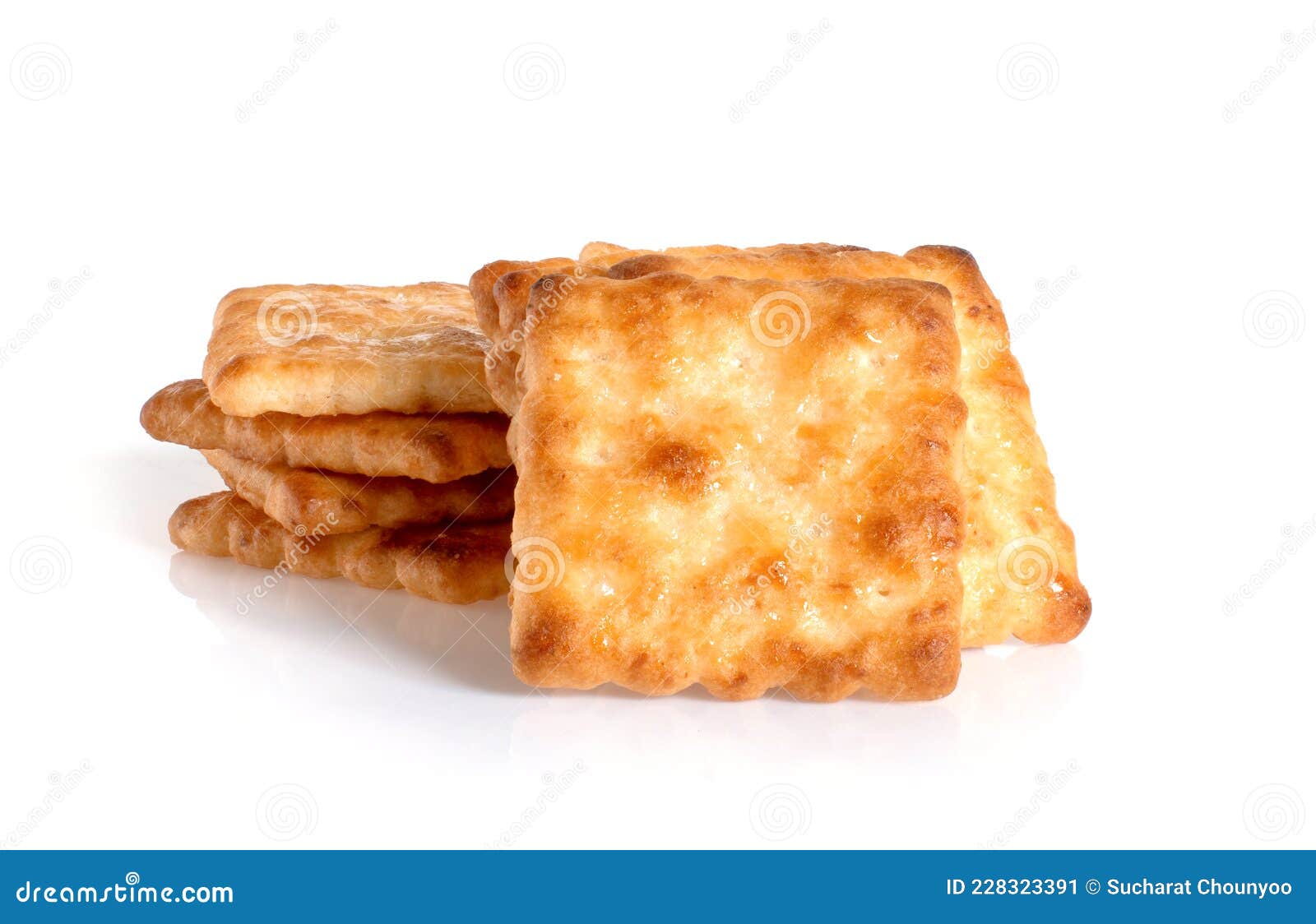 Square Crackers Isolated on White Background Stock Image - Image of ...