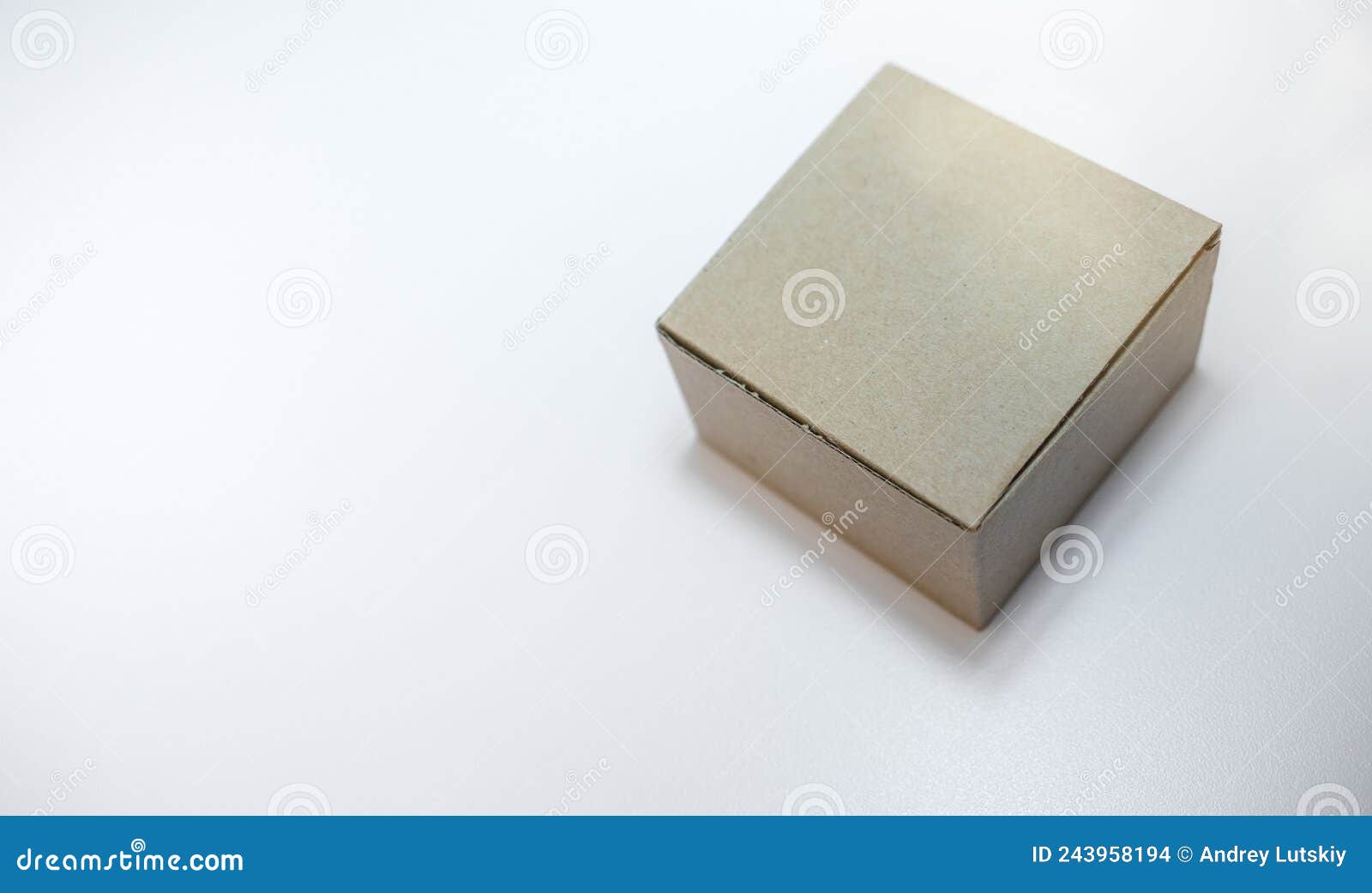 Square Craft Box for Packing Goods on White Isolate.a Clean Place for ...